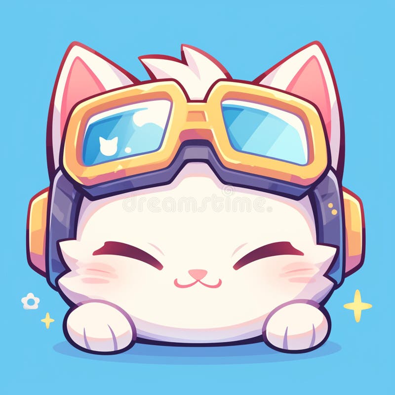 A Cute Cat Software Engineer Cartoon Style Stock Vector - Illustration ...