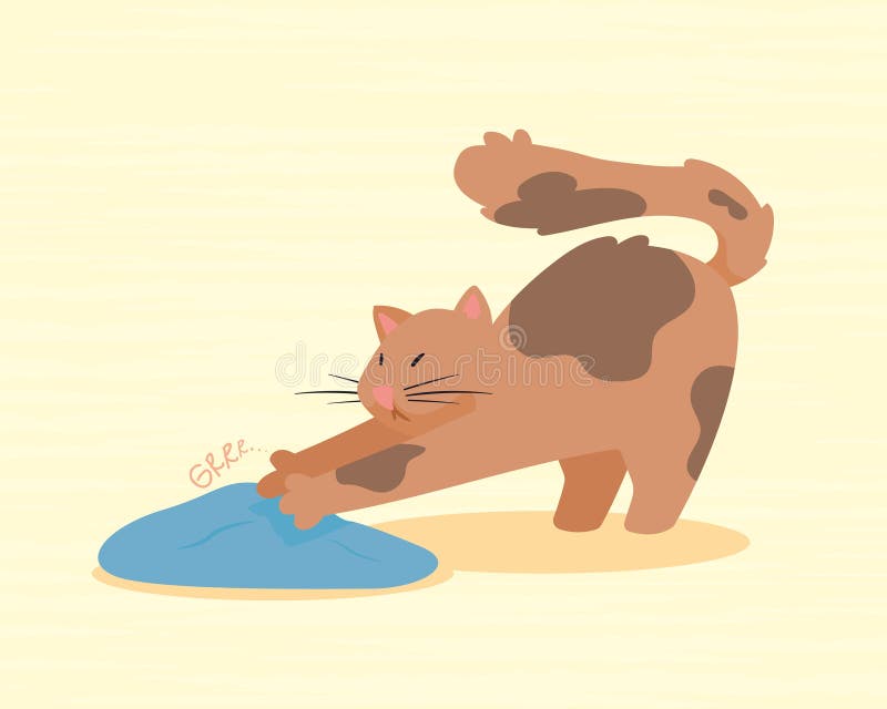 Cute cat stretching stock vector. Illustration of breed - 271148158