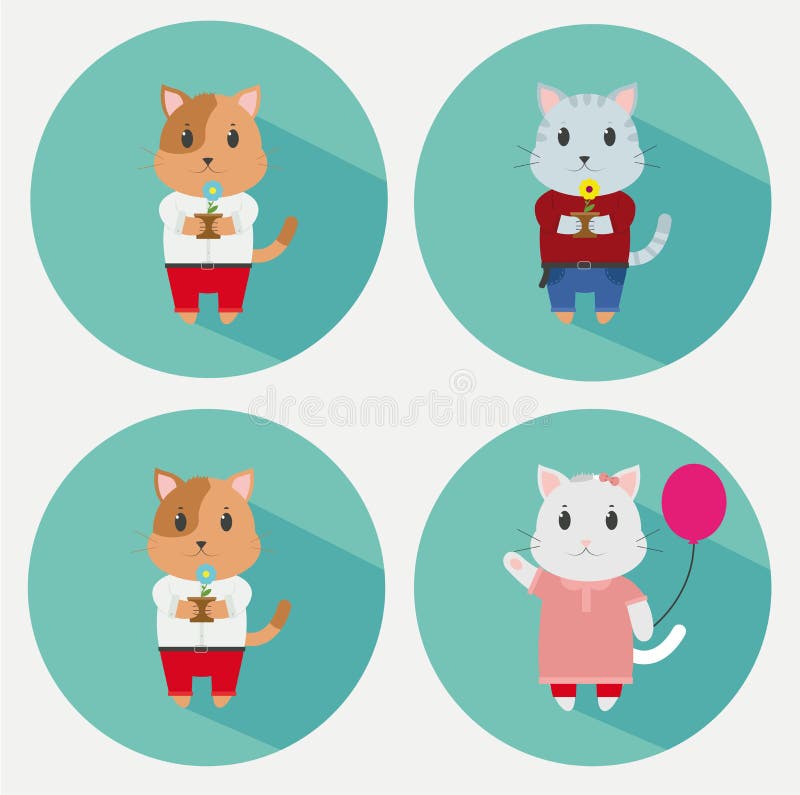 Cute Cat. Vector Illustration Stock Vector - Illustration of dogs ...