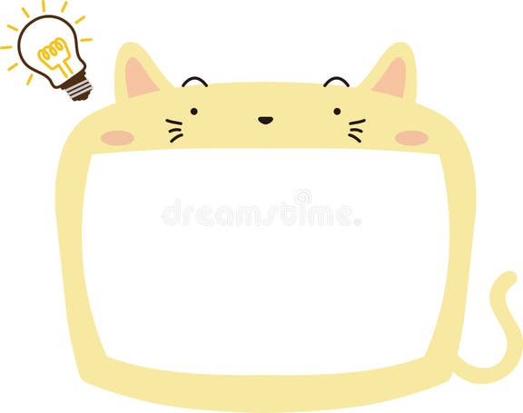 Cute Cat whiteboard stock vector. Illustration of cute - 193662565