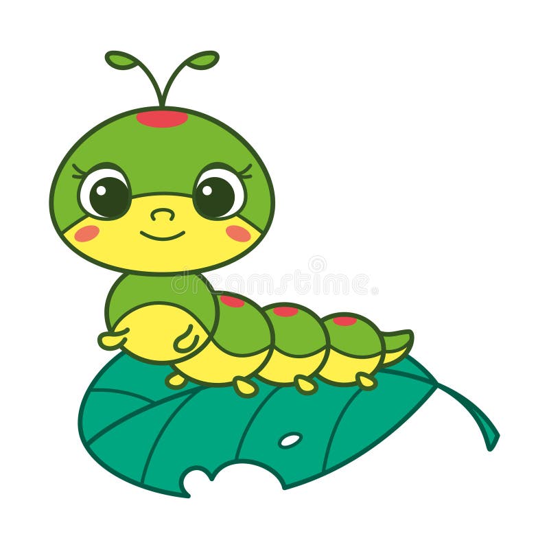 Cute Caterpillar Cartoon Vector Illustration Stock Vector ...