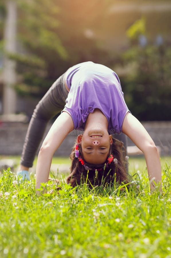 133 Cute Girl Doing Bridge Stock Photos - Free & Royalty-Free Stock ...