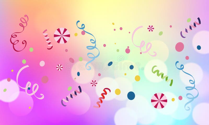 Cute Celebratory-themed Illustration with Bokeh Effect Stock ...