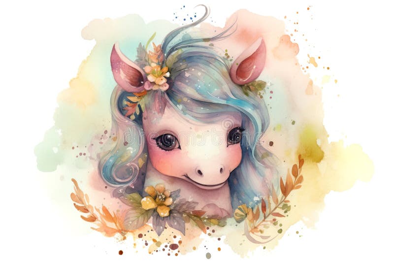 Cute Centaur in Watercolor Illustration, Concept of Mythical Creature ...