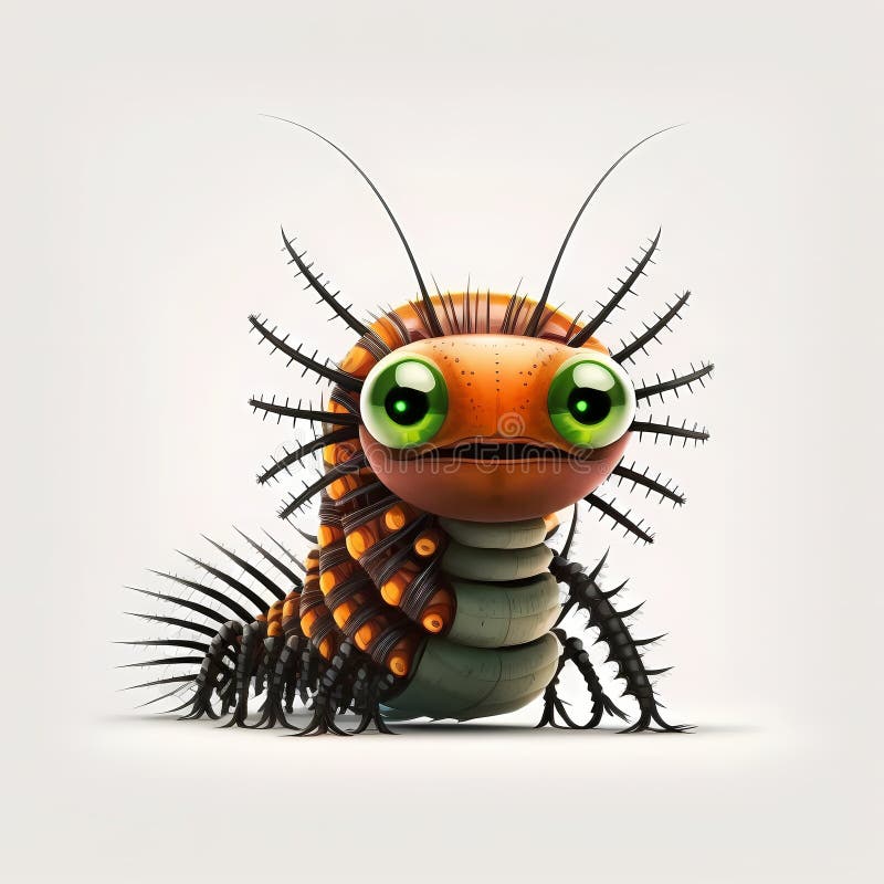 Centipede Cartoon Style. Generative AI Stock Illustration ...