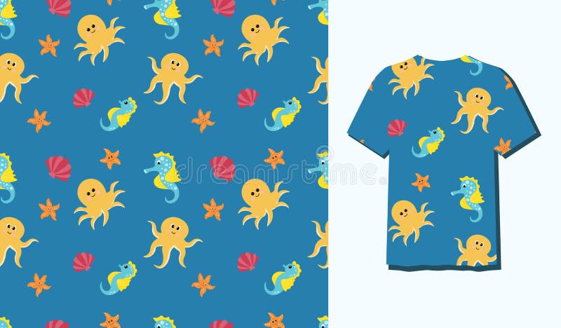 Cute Character Animal Seamless Patterns Can Be Used As Designs on ...