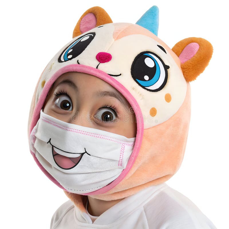 Cute Character with Mask â€ Fun and Creative Illustration Stock ...