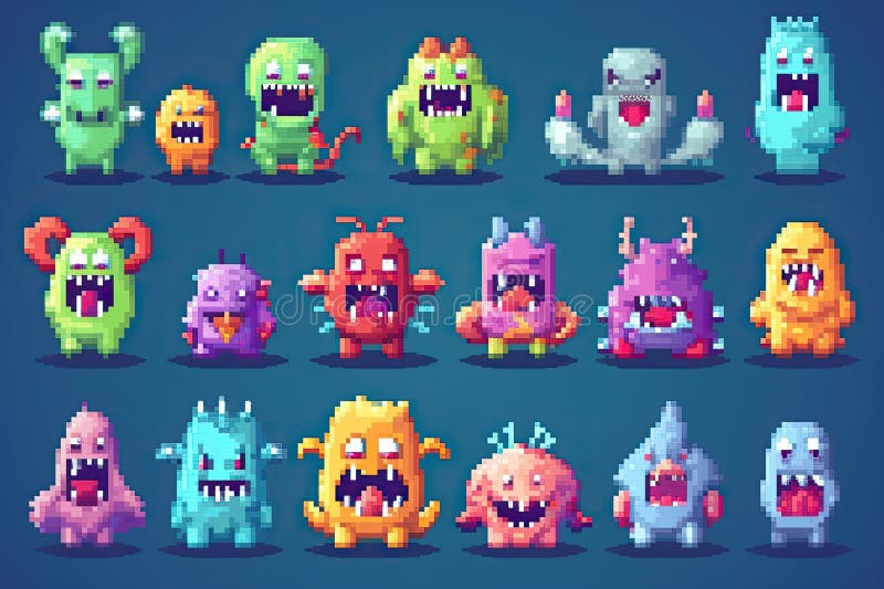 Pixel Monsters Stock Illustrations – 255 Pixel Monsters Stock ...