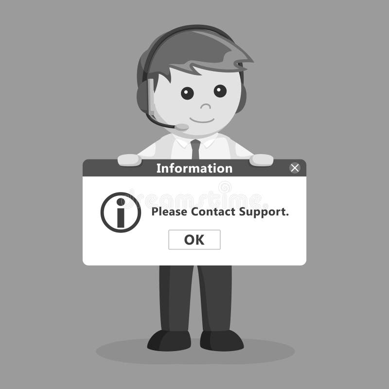 Customer Service Character Profession Design Vector Black and White ...