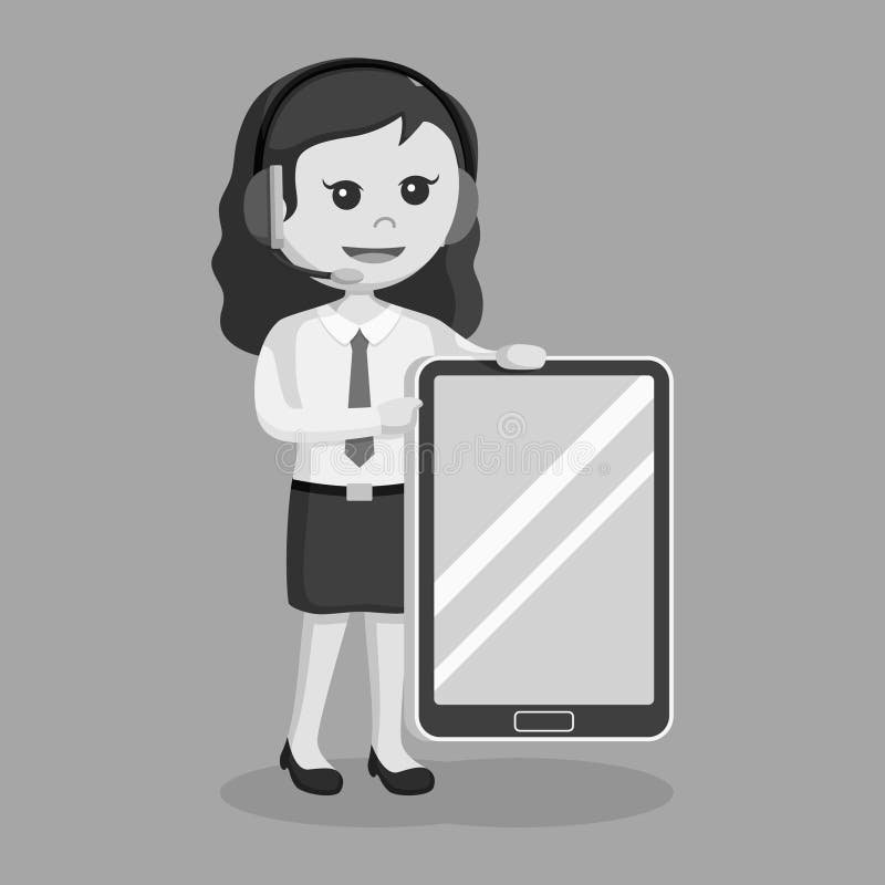 Customer Service Character Profession Design Vector Black and White ...