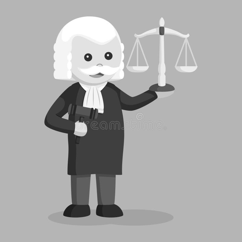 Judge Character Profession Design Vector Black and White Stock Vector ...