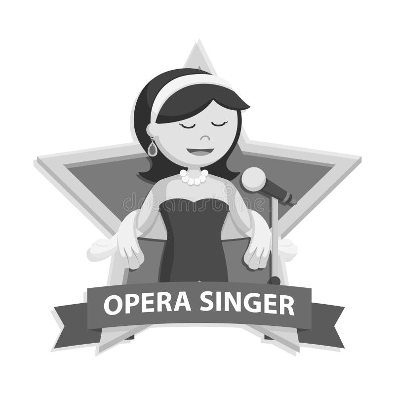 Singer Character Profession Design Vector Black and White Stock Vector ...