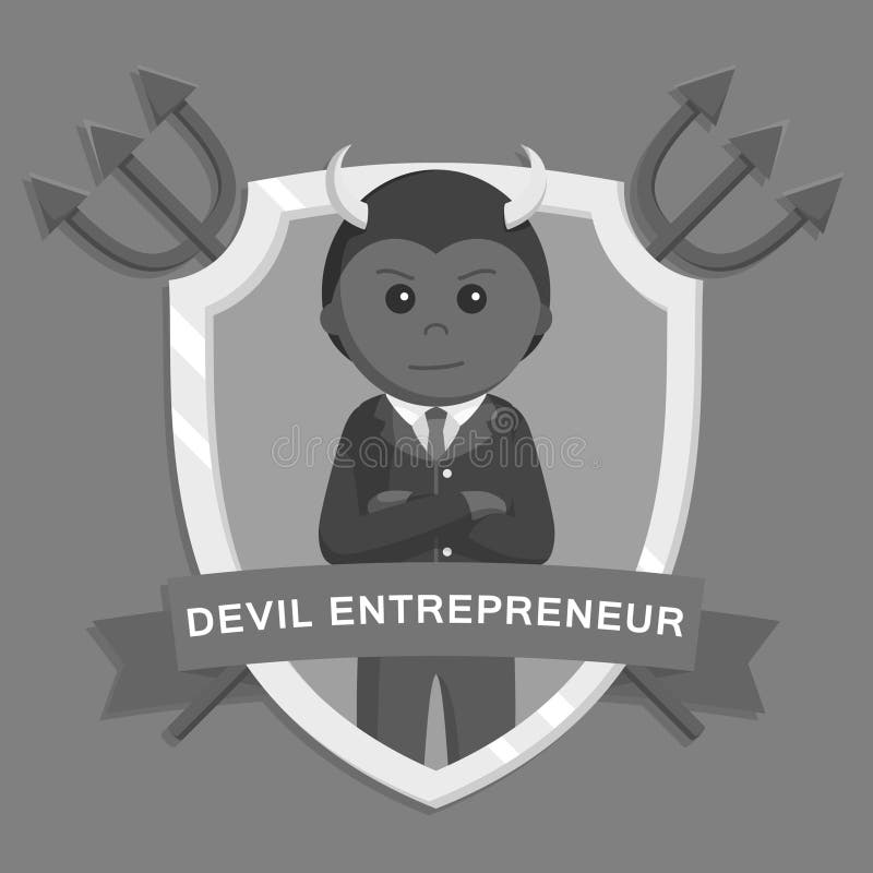 Devil Character Profession Design Vector Black and White Stock Vector ...