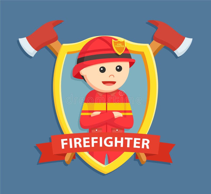 Firefighter Character Profession Design Vector Black and White Stock ...