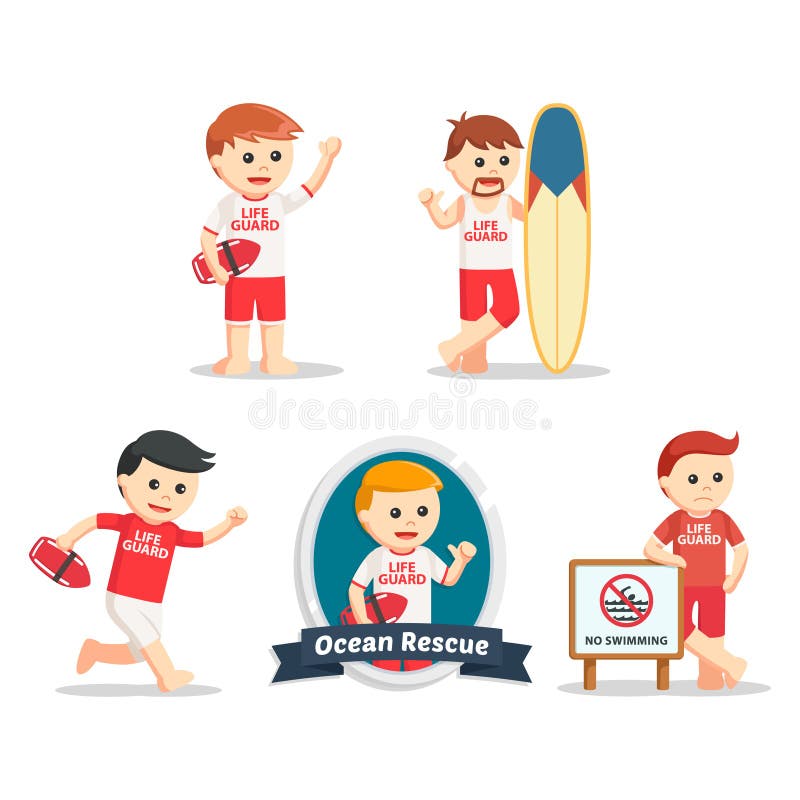 Ocean Rescue Character Profession Design Vector Stock Vector ...