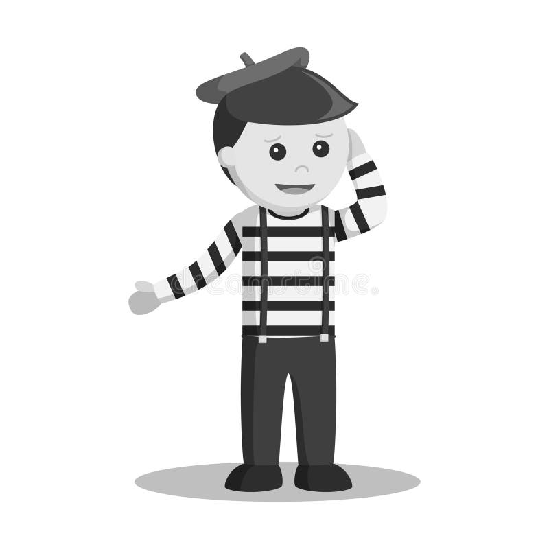 Pantomime Character Profession Design Vector Black and White Stock ...