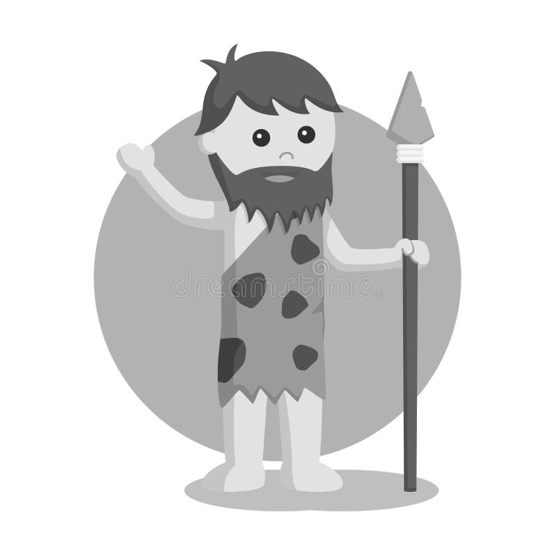 Primitive Man Character from Stone Age Wearing Animal Skin Vector Set ...