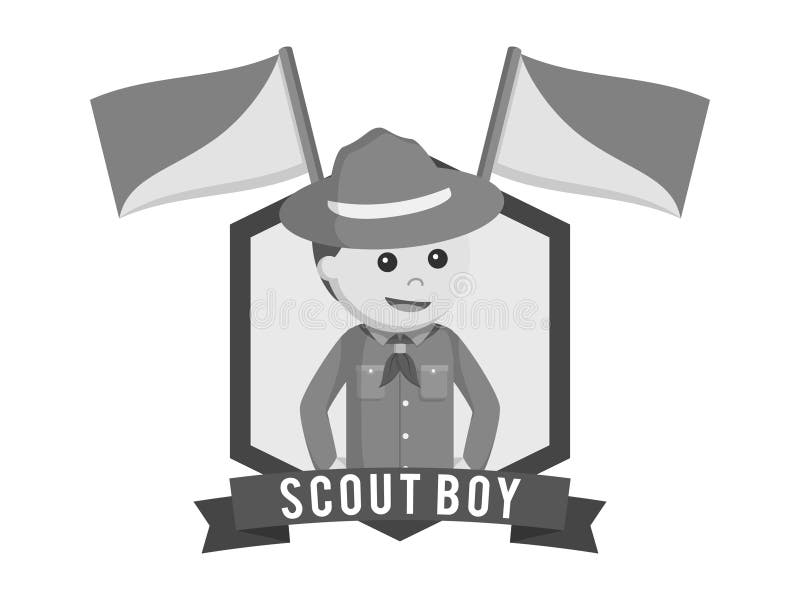 Scout Character Profession Design Vector Black and White Stock Vector ...