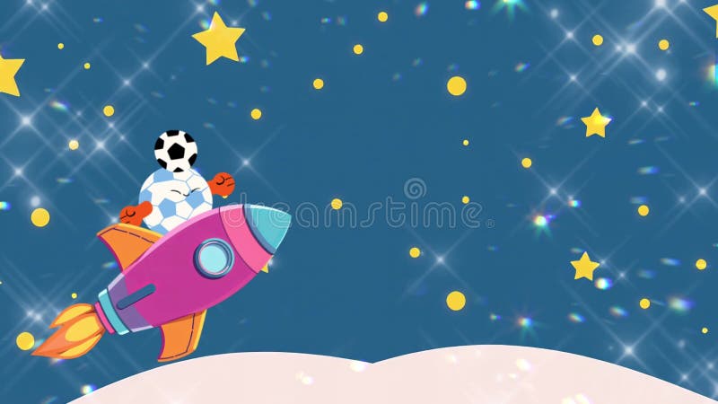 Cute Creature on Rocket in the Night Sky Stock Footage - Video of ...