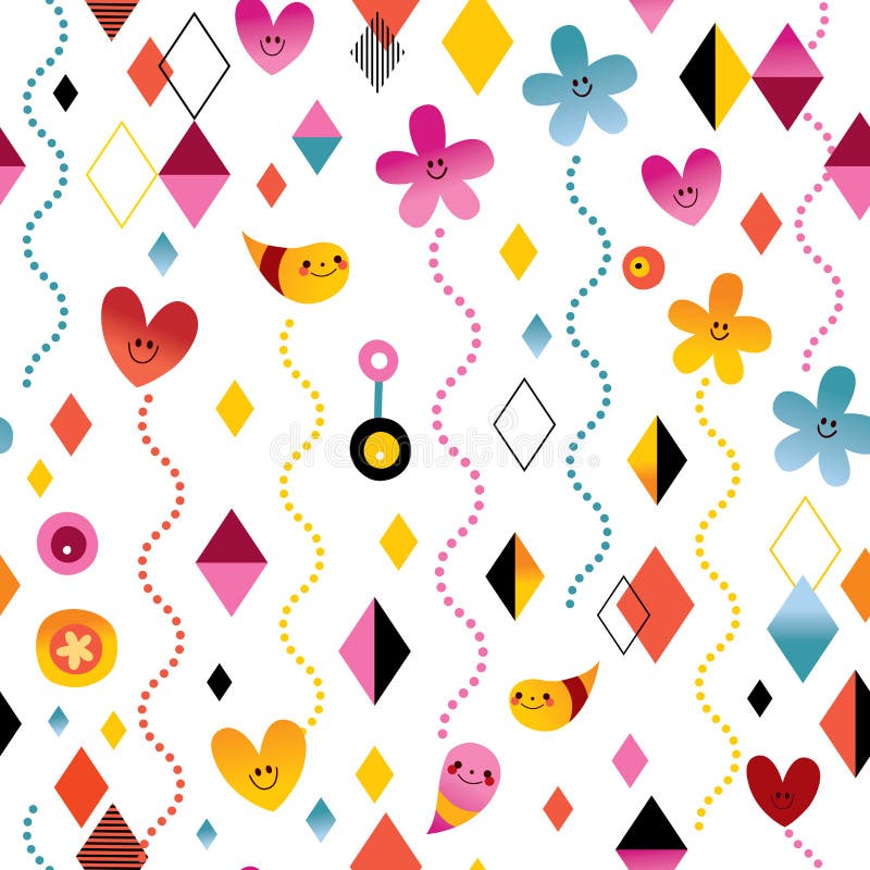 A Happy Seamless Pattern for Easter with Eggs, in Color, in Vector ...