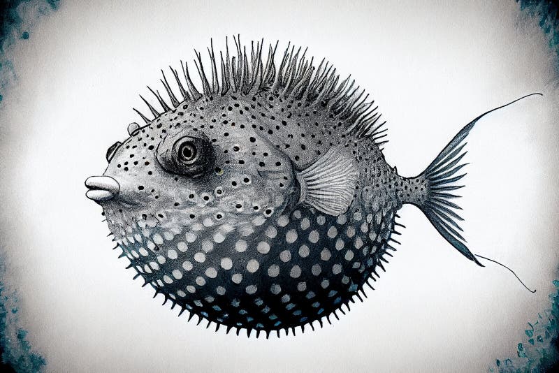 A Cute and Charming Puffer Fish, with Its Distinctive Round Shape and ...