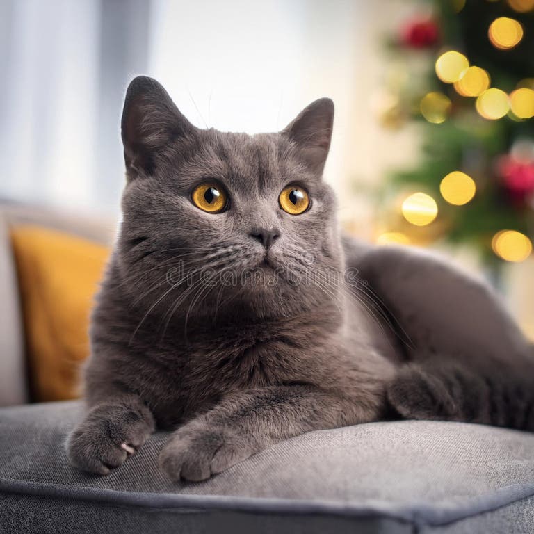 Cute Chartreux Cat, AI Generated Stock Illustration - Illustration of ...