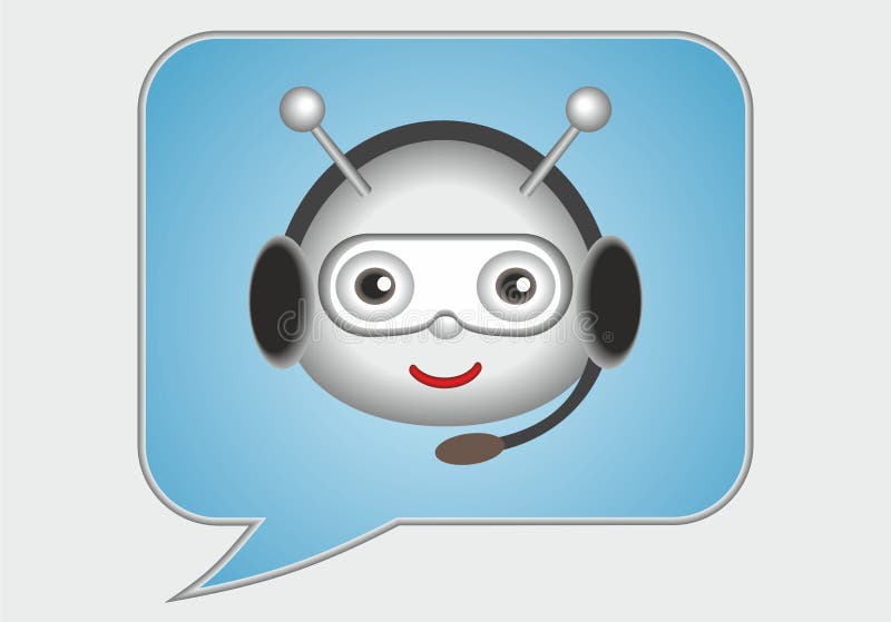 Cute Chat Bot in Speech Bubble. Vector Illustration. Stock Vector ...