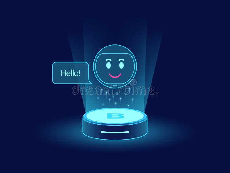 Cute Chat Bot, Virtual Voice Assistant. Mobile Chatbot with Function of ...
