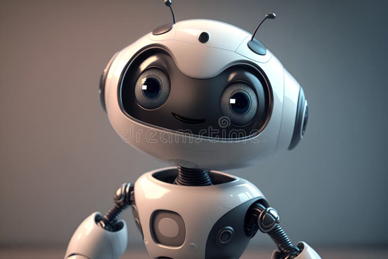 Cute Chat Robot, Generative AI Stock Illustration - Illustration of ...