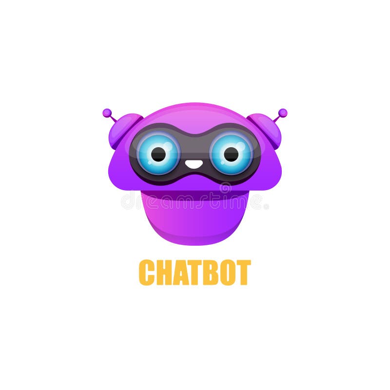 Cute Chatbot Character Isolated on White Background. Vector Funny Robot ...