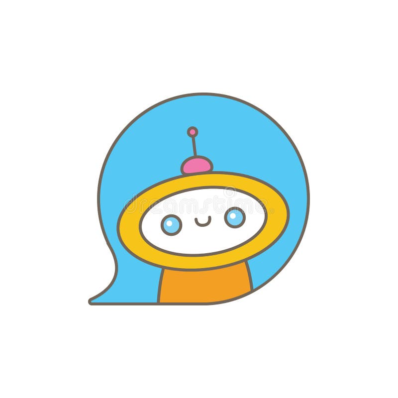 Cute Chatbot Character Isolated on White Background. Vector Funny Robot ...