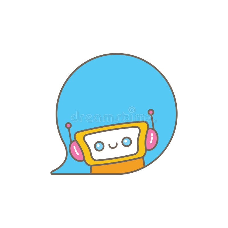 Cute Chatbot Character Isolated on White Background. Vector Funny Robot ...