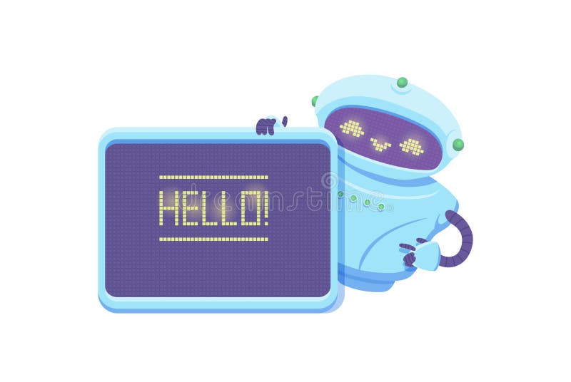 Chatbot Assistant Robot with Pop Up Message Boxes, Vector Illustration ...