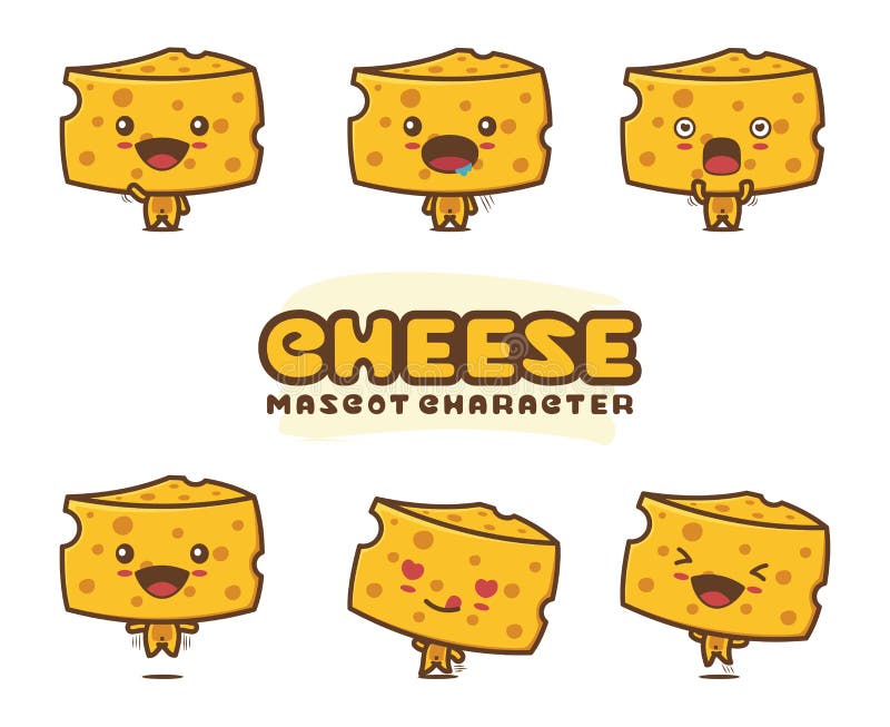 Cute cheese mascot stock vector. Illustration of food - 247689499