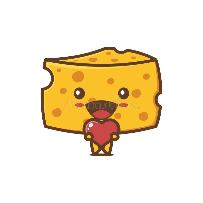 Cute cheese mascot stock vector. Illustration of cute - 247689473