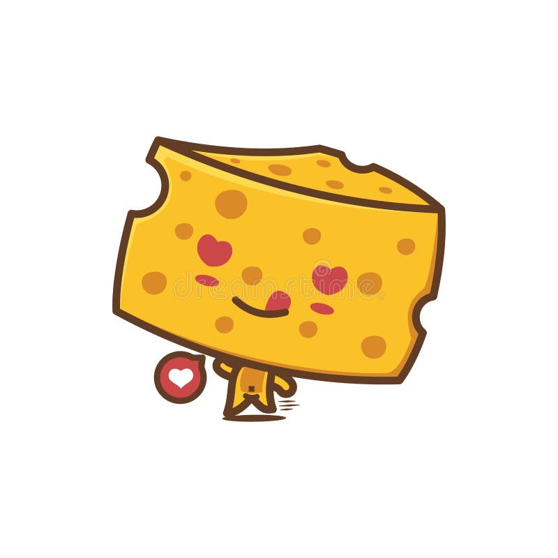 Cute cheese mascot stock vector. Illustration of love - 247689478