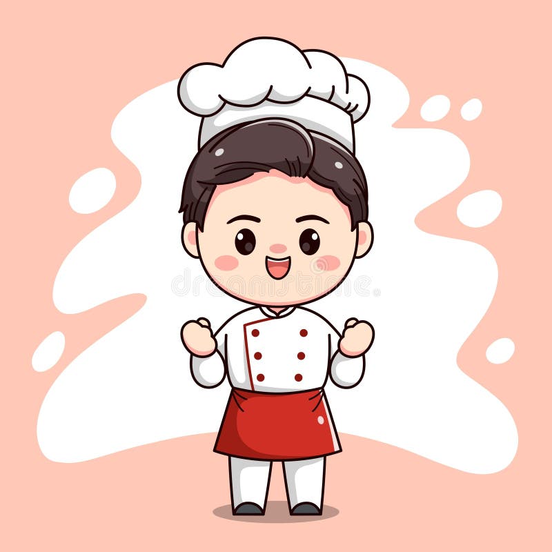 Cute Chef Boy Character with Grasping Fingers Stock Vector ...