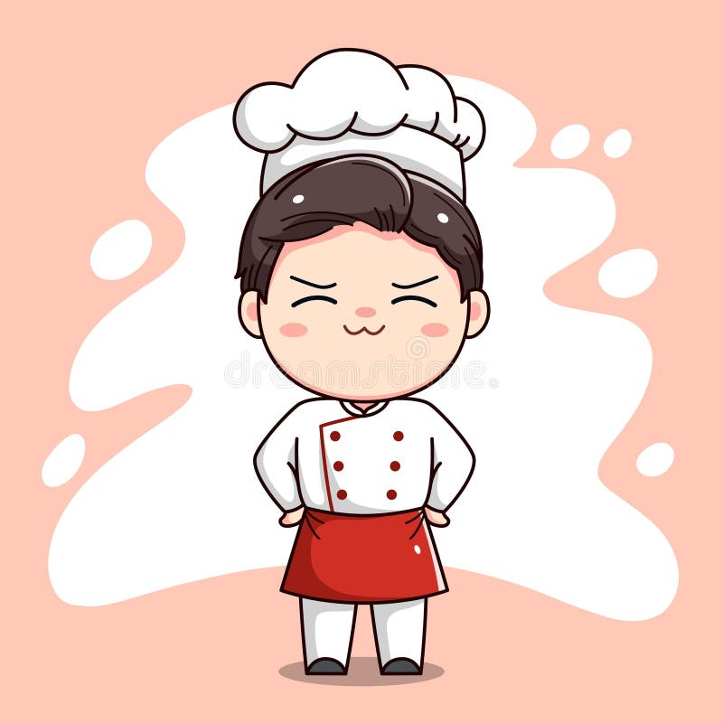 Cute Chef Boy Kawaii Character Stock Vector - Illustration of ...