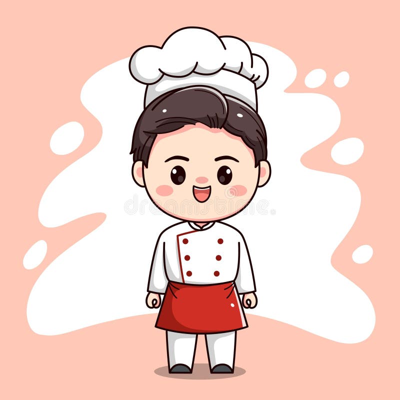 Cute Chef Boy Kawaii Character Stock Vector - Illustration of people ...