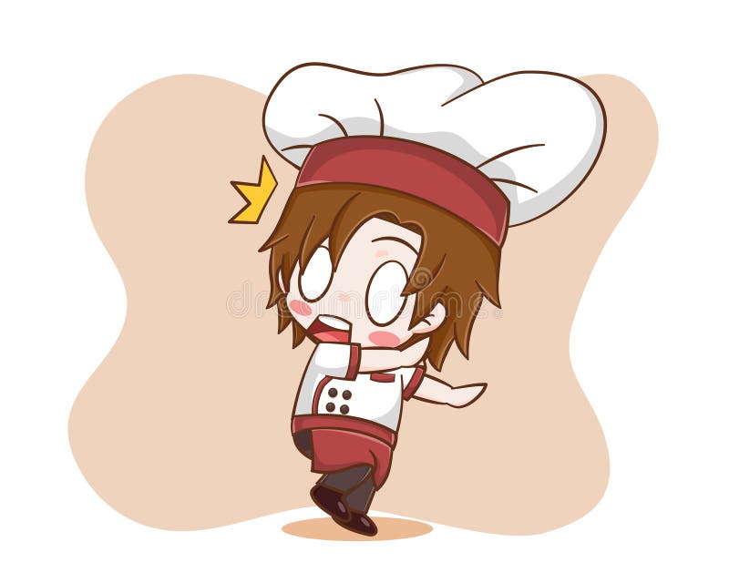 Cute Chef Boy with Surprised Expression Cartoon Illustration Stock ...