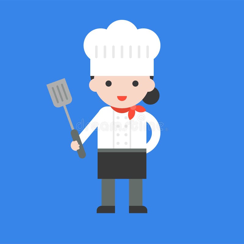 Cute Chef Character with Pizza, Professional Set, Flat Design Stock ...