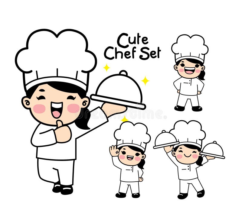 Cute Chef Character Set.Vecter Element Stock Illustration ...