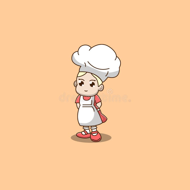 Cute Chef Girl Illustration Stock Vector - Illustration of design, menu ...