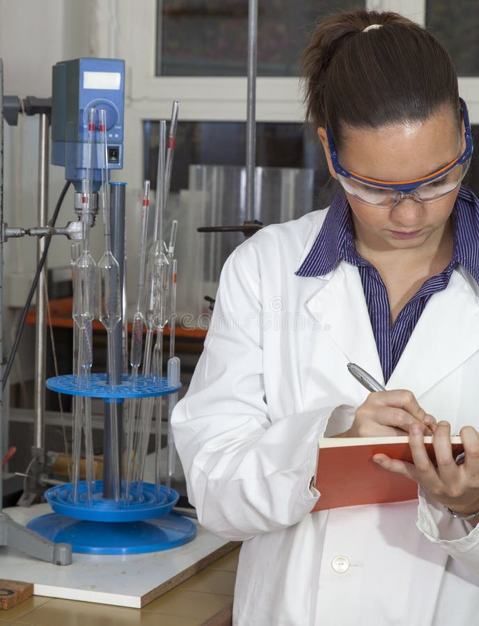 Cute Chemist Working in Laboratory Stock Photo - Image of equipment ...