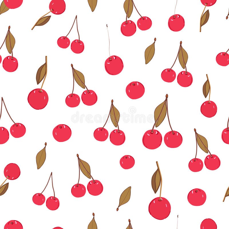 Cute Cherries Seamless Fabric Design Pattern Stock Vector ...