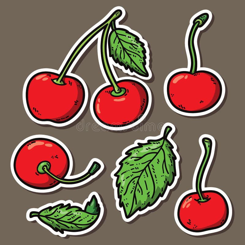 Cute cherries. stock vector. Illustration of cartoon - 53518689