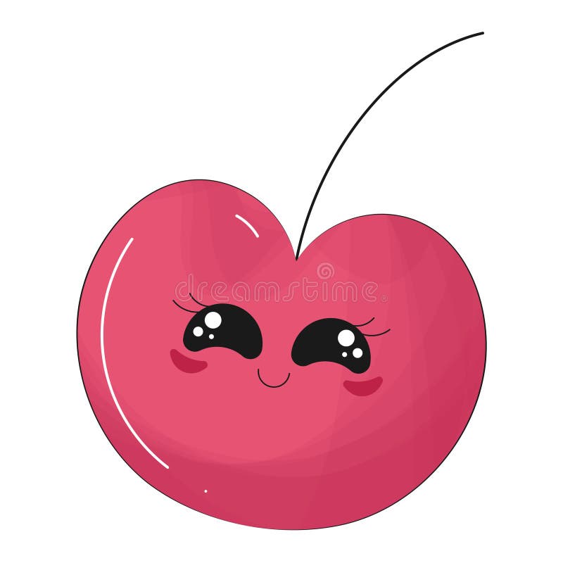 Cute Cherry Character Cartoon Vector Stock Vector - Illustration of ...