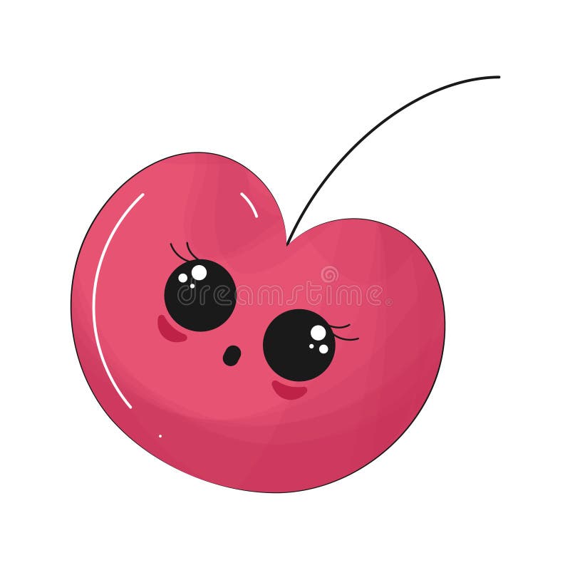 Cute Cherry Character Cartoon Vector Stock Illustration - Illustration ...