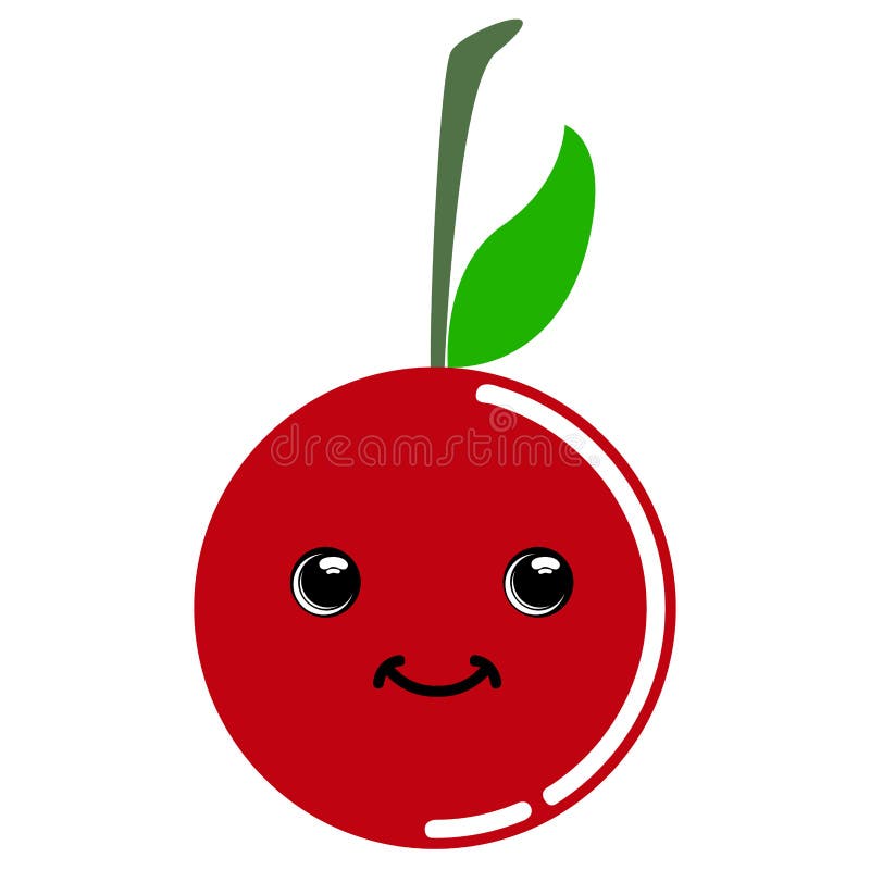 Cute cherry emoticon stock vector. Illustration of character - 117593096