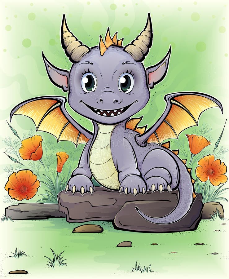 Cute Chibi Dragon Coloring Pages for Kids and Adults Stock Vector ...